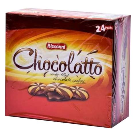 Buy Bisconni Chocolatto Center Filled Chocolate Cookies 24g X Pack Of