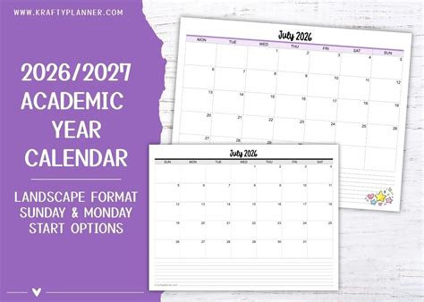 18 Of My Best Free Printable 2026 Calendars — Krafty Planner