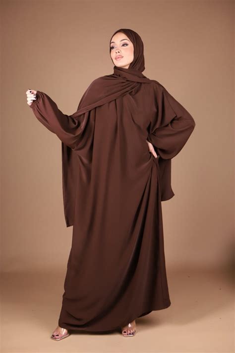 Abaya Hijab Integre Nayya Chocolat