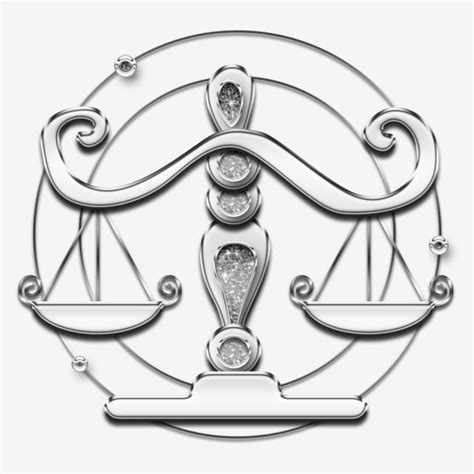 Libra Constellation Star Disk With Platinum Scales And Diamond Pattern