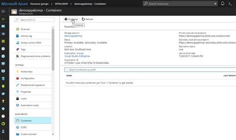 How To Create A Blob Container In Azure Storage Account Sharepoint Pals