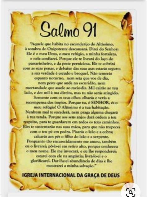 Pin De Ana Bela Silva Em Bíblia Mandamentos Salmo De Proteção Salmo 91 Católico Salmos