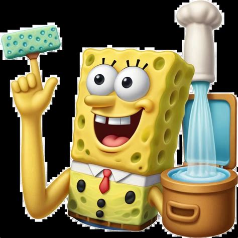 Spongebob Entering The Krusty Krab Kitchen Stocking His Finger In The