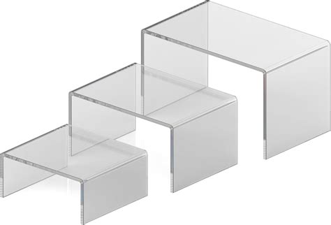 Acrylic Display Risers Shelves 3 4 5 Small Plastic Rectangular Perfume