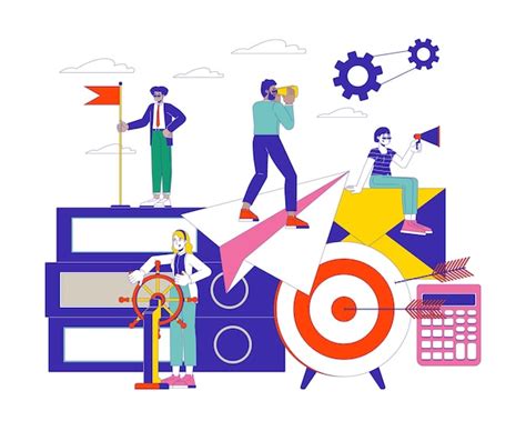 Premium Vector Leadership Development 2d Linear Illustration Concept