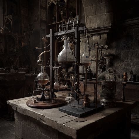 Alchemy Table Dark Academia Science Mad Scientist Lab Science Room