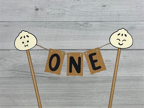 Dumpling Cake Topper Dumpling Bunting Cake Topper Little Dumpling Birthday Cute Dim Sum