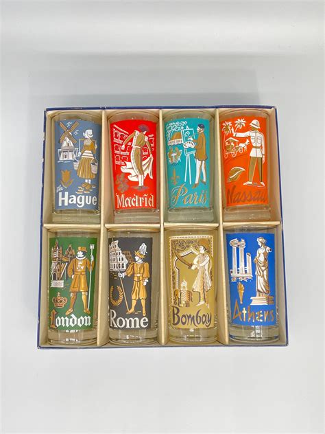 Vintage Libbey Glasses World Cities Choose One Etsy