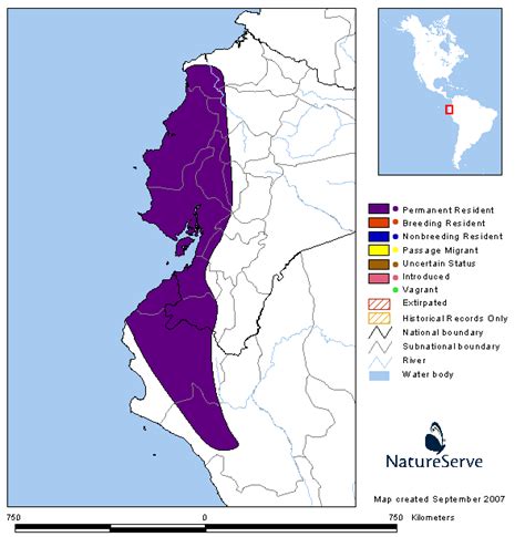 Americas Range Map Red Masked Parakeet