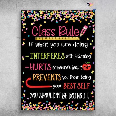 Classroom Rules Class Rule If What You Are Doing Interferes With No Framed Poster Wall Art