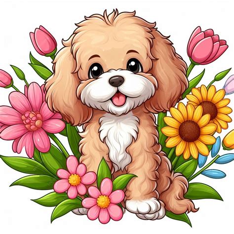 Premium Vector Cute Cockapoo Dog Vector Cartoon Illustration