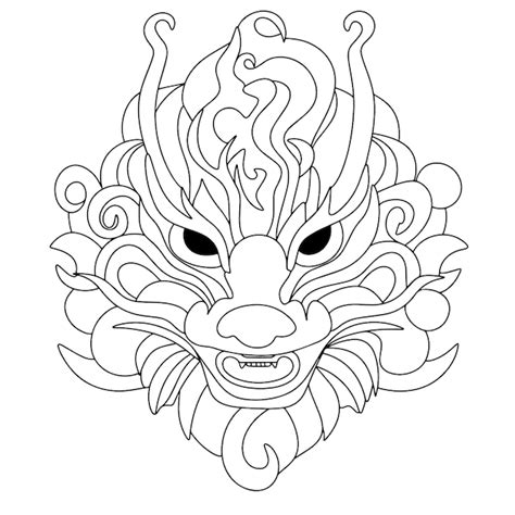 Dibujado A Mano Doodle Cabeza De Dragón Contorno Cabeza De Dragón