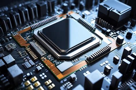 회로판 기술 배경 중앙 컴퓨터 프로세서 cpu 개념 마더보드 디지털 프리미엄 사진