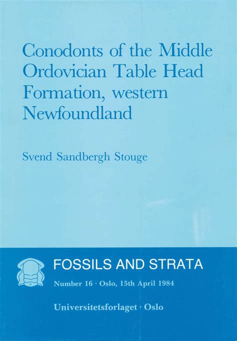 Pdf Conodonts Of The Middle Ordovician Table Head Formation Western