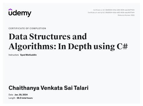 Chaithanya Venkata Sai Talari On Linkedin Udemy Course Completion