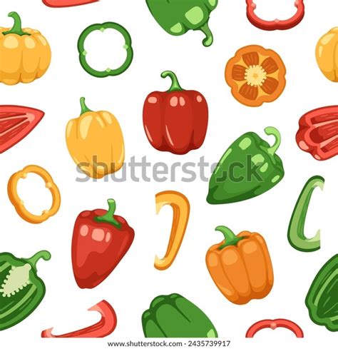 Bell Pepper Pattern Seamless Print Red Stock Vector Royalty Free 2435739917 Shutterstock
