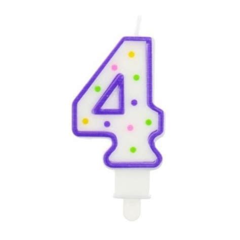 Dortová Svíčka číslo 4 S Puntíky 75 Cm