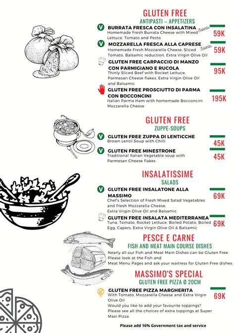 Massimos Menu Massimo Italian Restaurant Bali