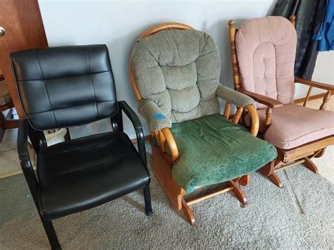 2 Glider Rockers 1 Black Chair 4888705436