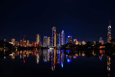 City Skyline During Night Time Photo Free Building Image On Unsplash