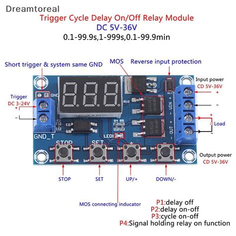 Demtl DC 6 30V Dual MOS LED Digital Time Delay รเลยสวทชโมดลแผงวงจร OLA Shopee Thailand