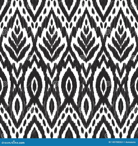 Ikat Seamless Pattern Stock Vector Illustration Of Elegant 145708263