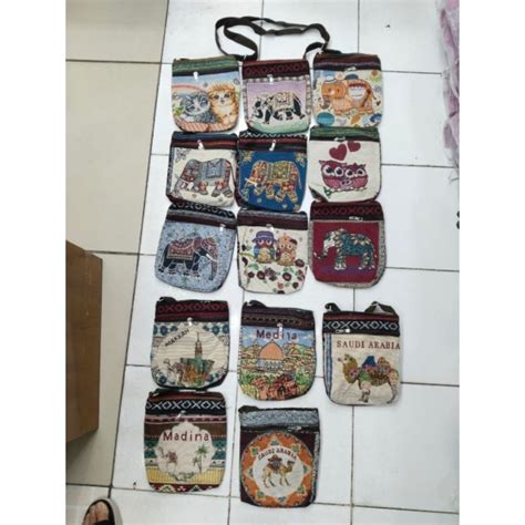 Jual Selempang Mini Sling Bag Unta Tas Selempang Mekkah Mini 2ruang