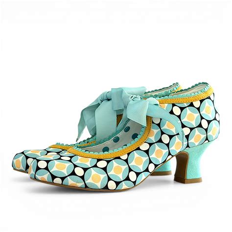 Peyton Aqua Geometric Wide Fit Ruby Shoo