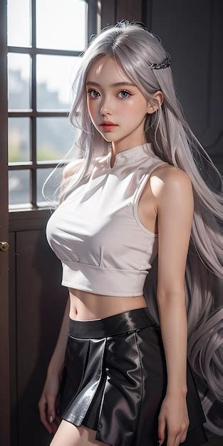 Premium Ai Image Fashion Portrait Of A Beautiful Woman In Crop Top