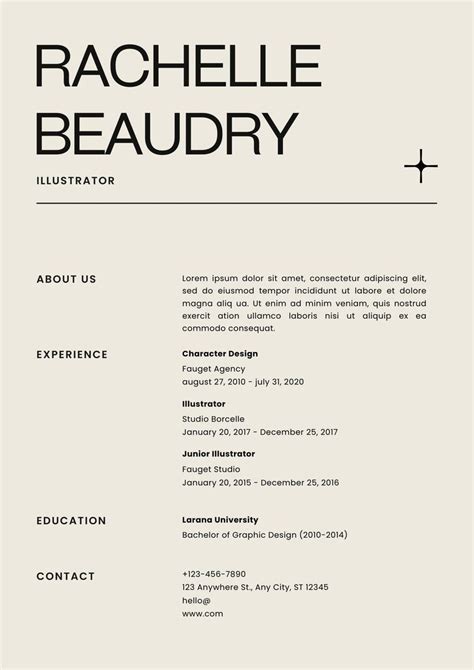 Editable Resume Canva Template Minimalist Cv Professional Resume Ats