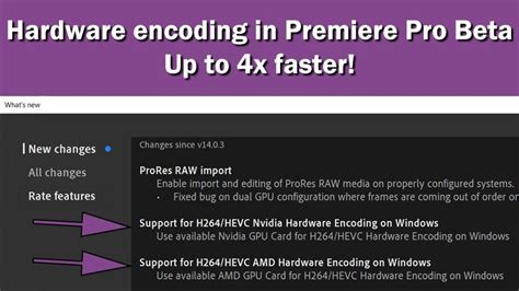 Premiere Pro Beta H264 Nvidia Hardware Encoding Performance