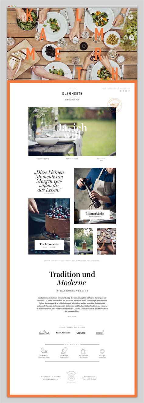 Orange Simple Food Website Web