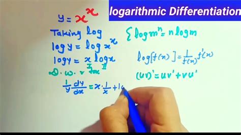 Logarithmic Differentiation Class 12 Differentiation Youtube