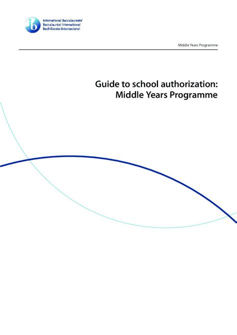 Pdf Guide To School Authorization Middle Years Programme · By The Ib