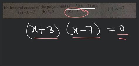 Integral Zeroes Of The Polynomial X3x−7 Are Filo