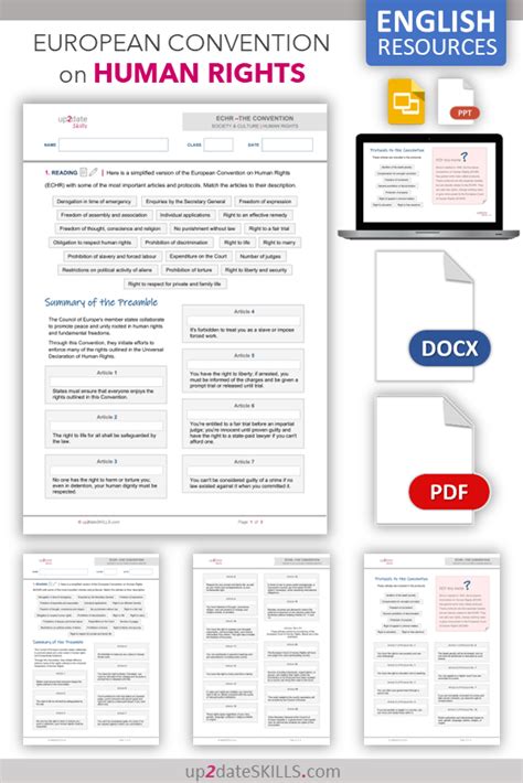 European Convention On Human Rights Echr Educational Resources In