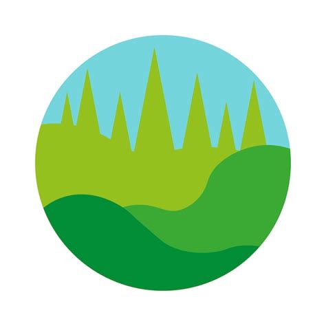 Premium Vector Forest In A Green Circle Vector Illustration Eps 10