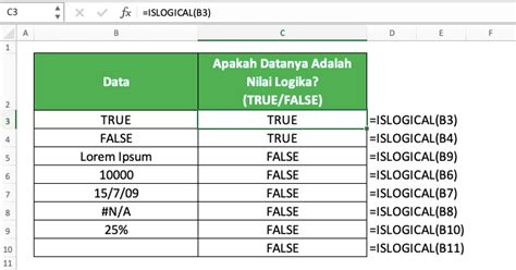 Cara Menggunakan Rumus Islogical Excel Fungsi Contoh Dan Langkah