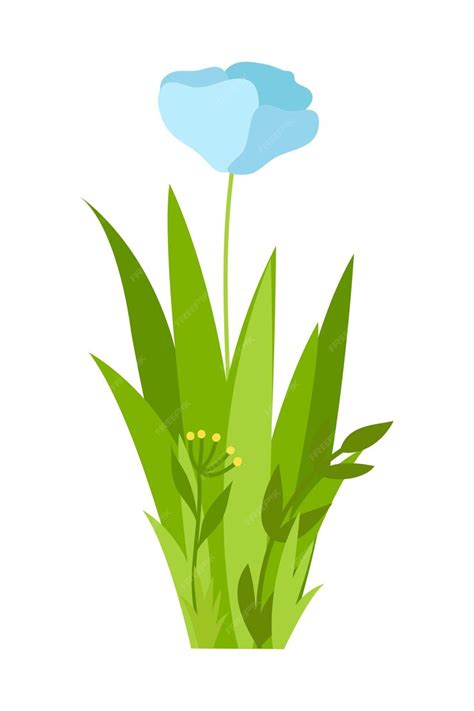 Premium Vector Green Grass Illustration Green Lawn Flowers Natural