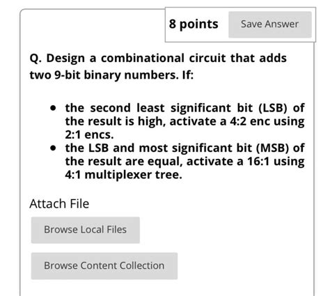 solved 8 points save answer q design a combinational