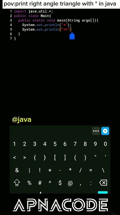 Print Right Angle Triangle By Using In Java Java Apnacode Support Youtube