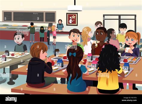 Cartoon School Cafeteria