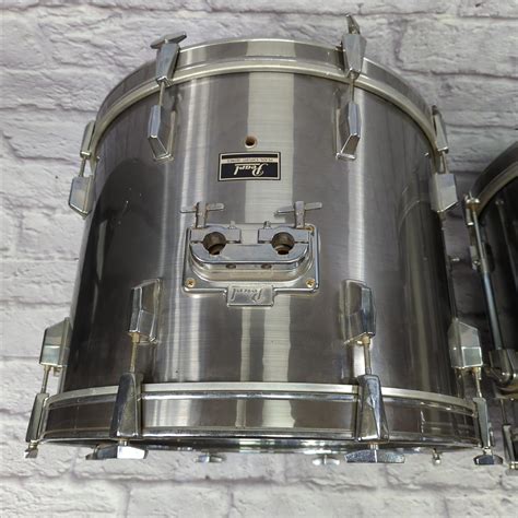 Pearl 8pc Export Series Double Bass Drum Kit Silver 1980s Evolution Music