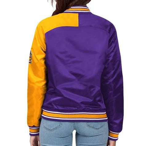 Satin End Zone Minnesota Vikings Purple And Yellow Jacket Jacket Makers