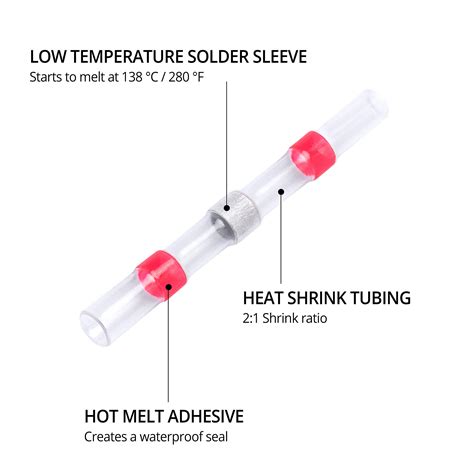 150 Pcs Solder Seal Wire Connectors Heat Shrink Solder