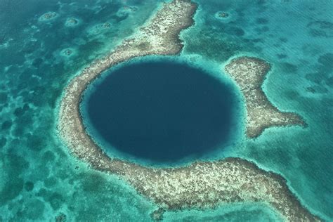 Great Blue Hole From Above Aerial View Of The Great Blue H Flickr