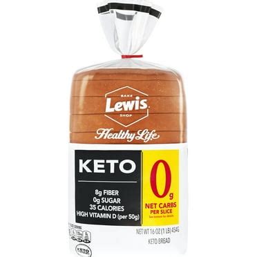 Natures Own Life Keto Soft White Bread 1g Net Carb 16 Oz Loaf