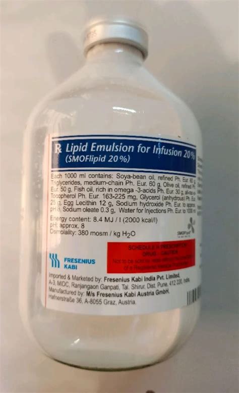 500ml Smoflipid 20 Lipid Emulsion Infusion At ₹ 1157piece
