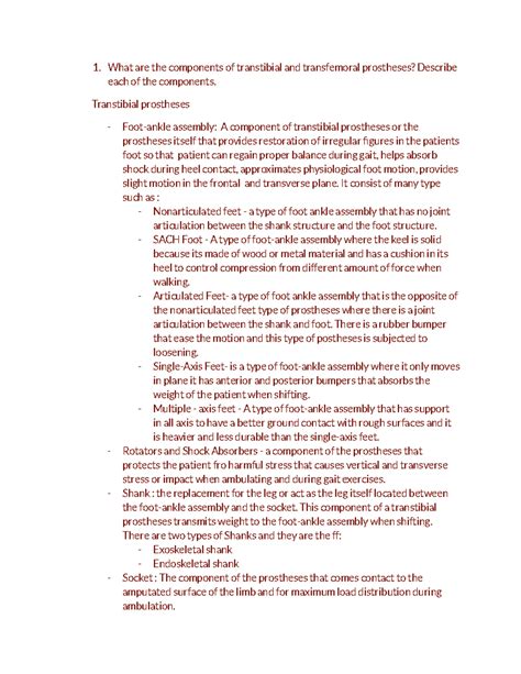 Transtibial Prosthesis And Transfemoral Prosthesis What Are The