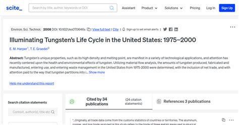 Illuminating Tungstens Life Cycle In The United States 1975−2000